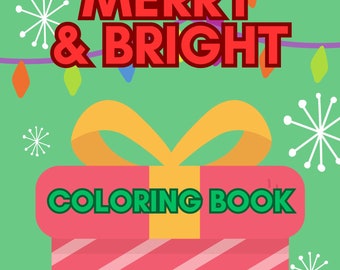 Digital Download, Christmas Themed Coloring Book. PDF Printable Pages ...