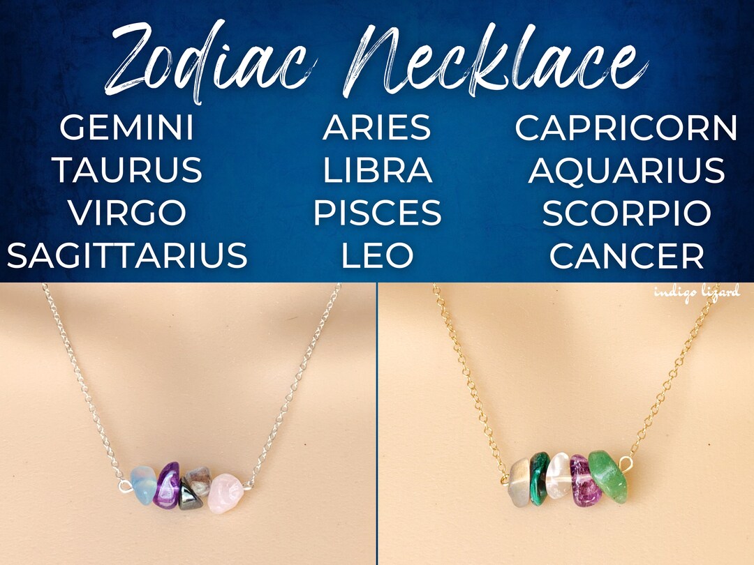 Horoscope Necklace Silver, Star Sign Necklace Gold, Personalized Zodiac ...