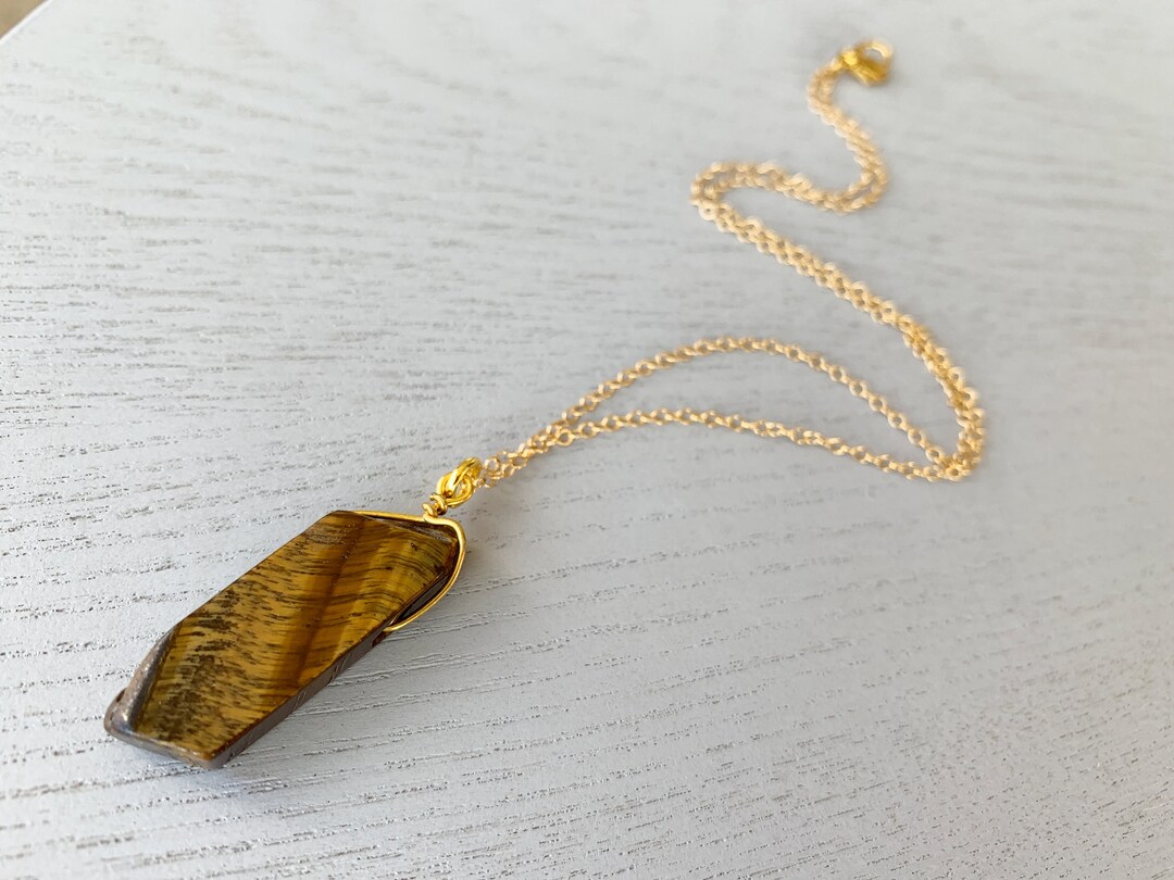 Tiger Eye Necklace, Real Tigers Eye Jewelry, Healing Crystal Necklace ...