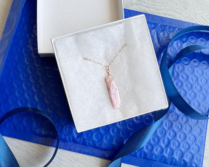Genuine Kunzite Crystal Necklace Sterling Silver, Crystal Healing ...