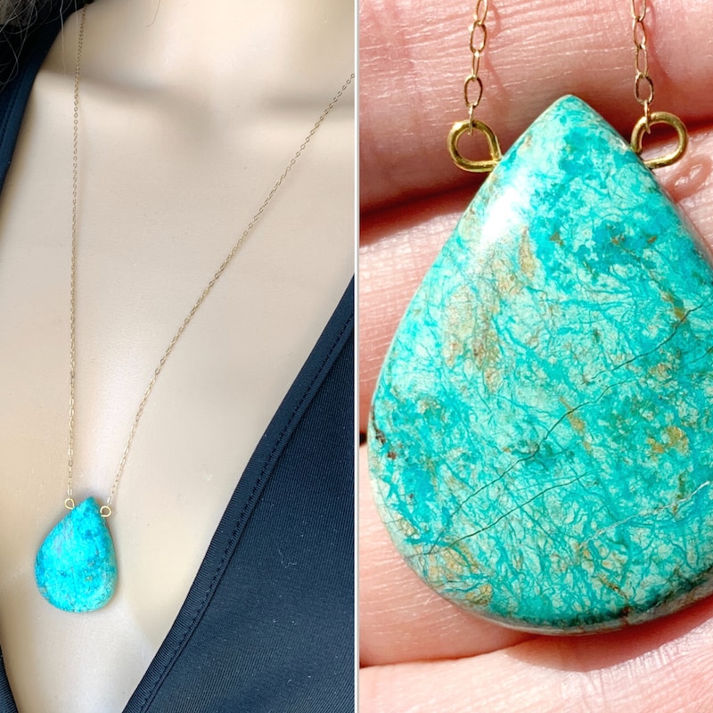Chrysocolla Necklace - Etsy