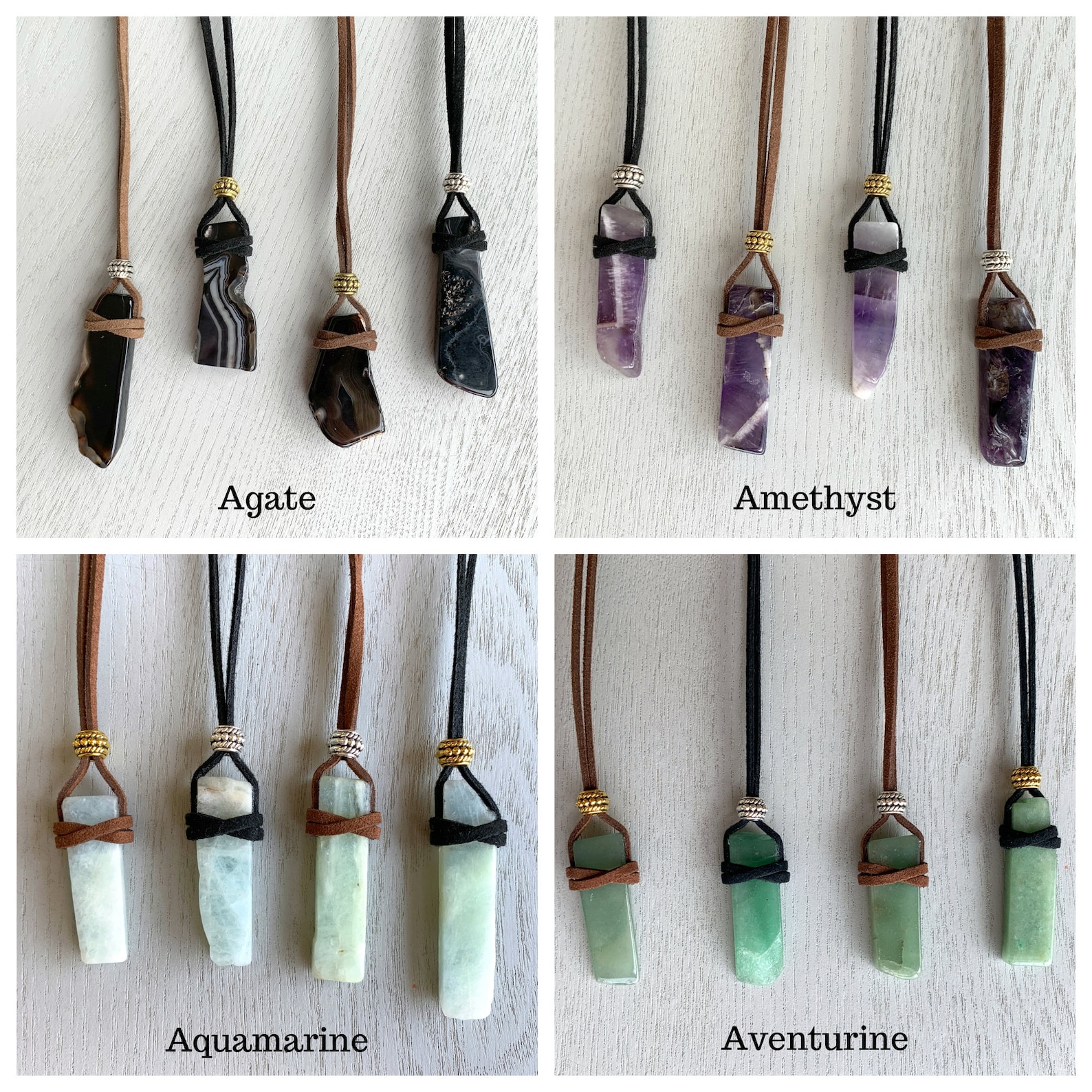 MENS CRYSTAL NECKLACE Select Your Stone Custom Crystal | Etsy