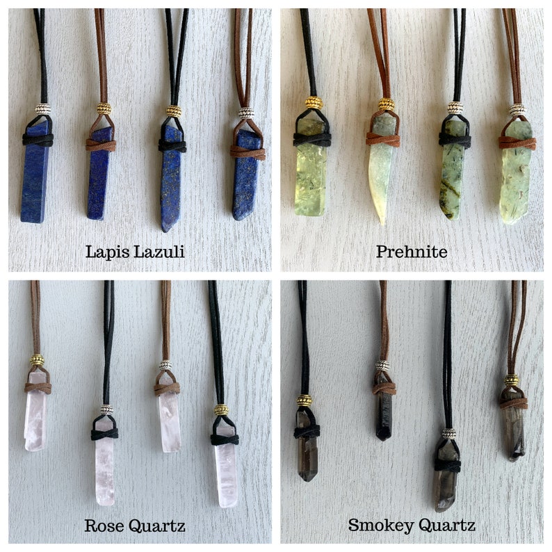 MENS CRYSTAL NECKLACE Select Your Stone, Custom Crystal Necklace ...