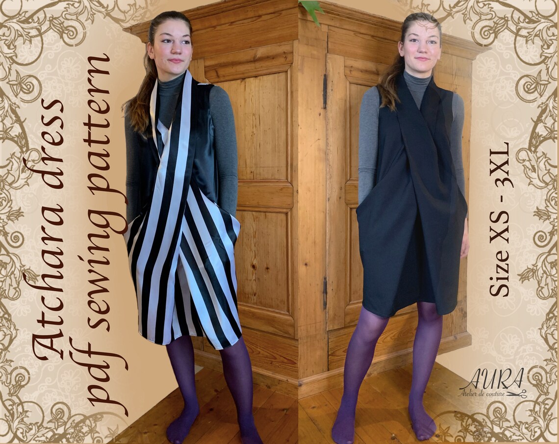 PDF Atchara Cross-front Dress Pattern With Youtube Video Tutorial Size ...