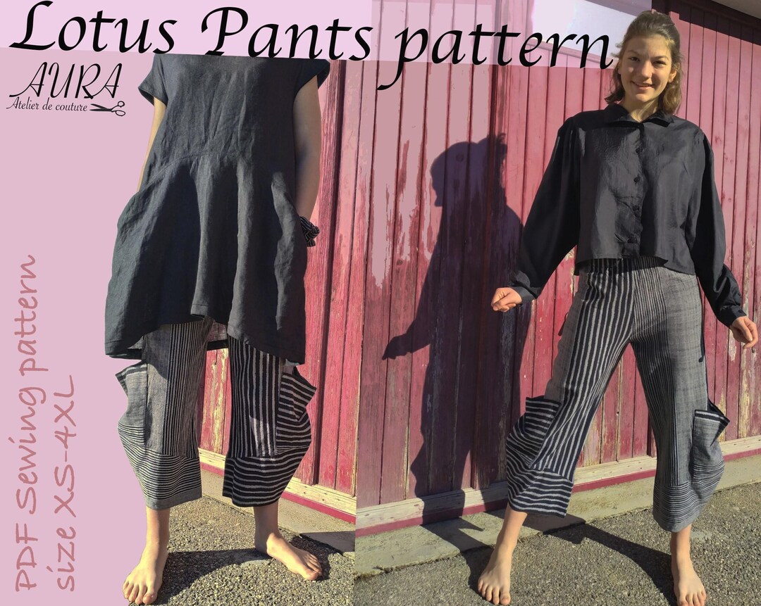 PDF Lotus Pants Pattern for A0, A4, Us-letter, 36" In-roll Paper. Size ...