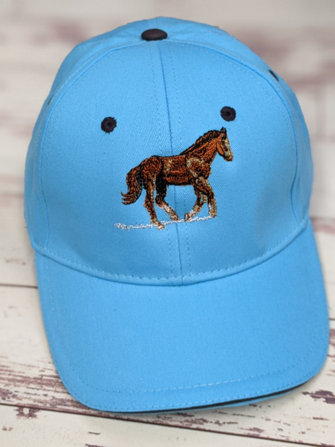 Turquoise Blue Horse Baseball Cap ,kids Hat , Equestrian Hat , Summer ...