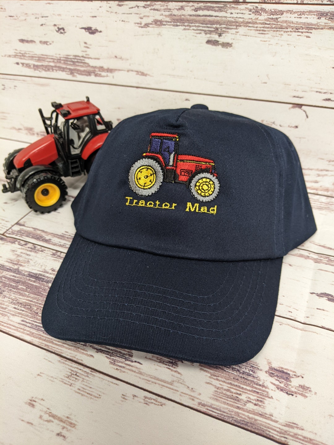 Navy Tractor Baseball Cap ,kids Hat , Red Tractor Hat , Summer Cap ...