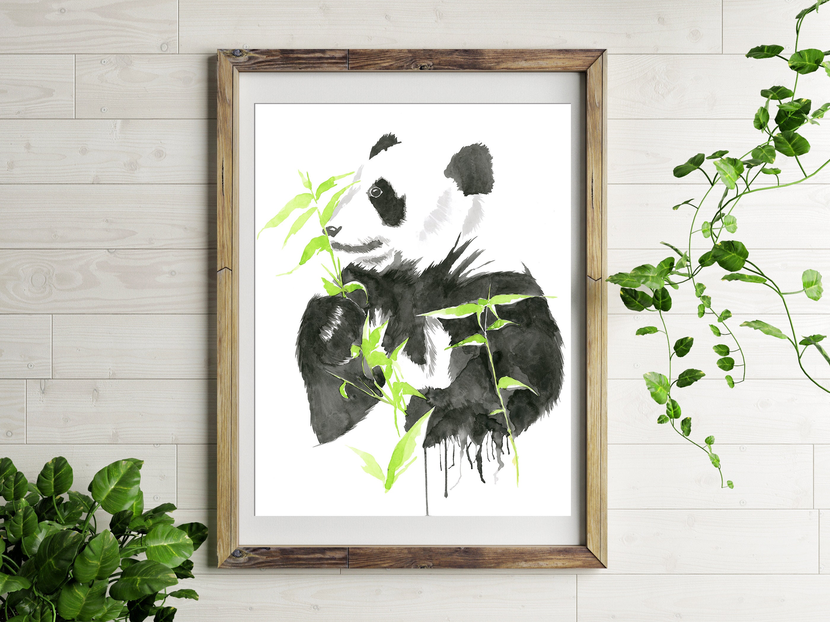 PANDA - Watercolour Print, Home Decor Wall Art, Watercolour Painting ...
