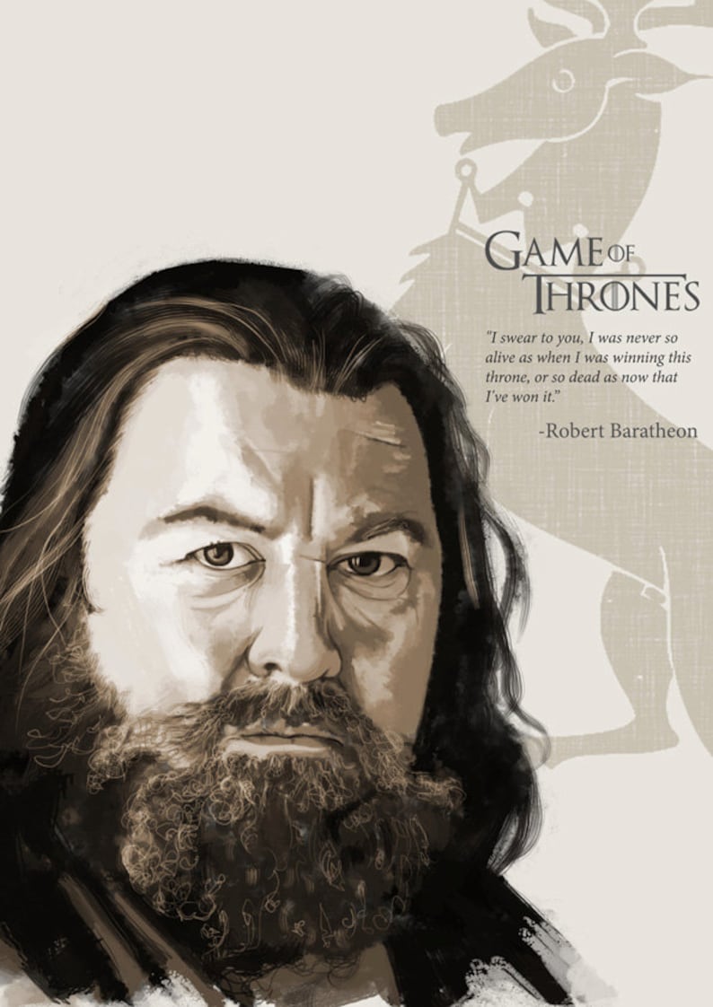 Robert Baratheon Poster, House Baratheon Poster, Kinf Robert Poster ...