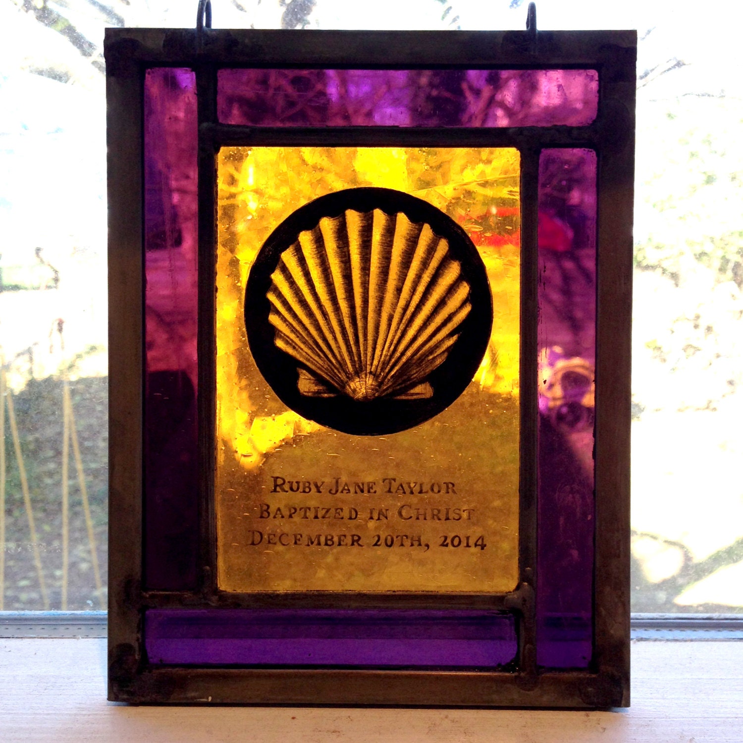Baptism Shell Stained Glass