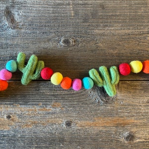 Fiesta Garland,fiesta Felt Garland,fiesta Decor,felt Cactus,felt Ball ...