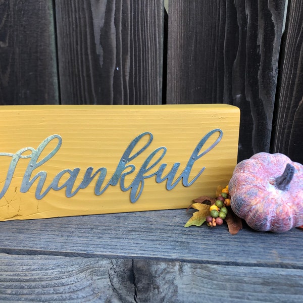 Metal Thankful Sign - Etsy