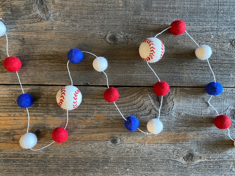 Baseball Garland,felt Ball Garland,baseball Banner,sports Decor,first ...
