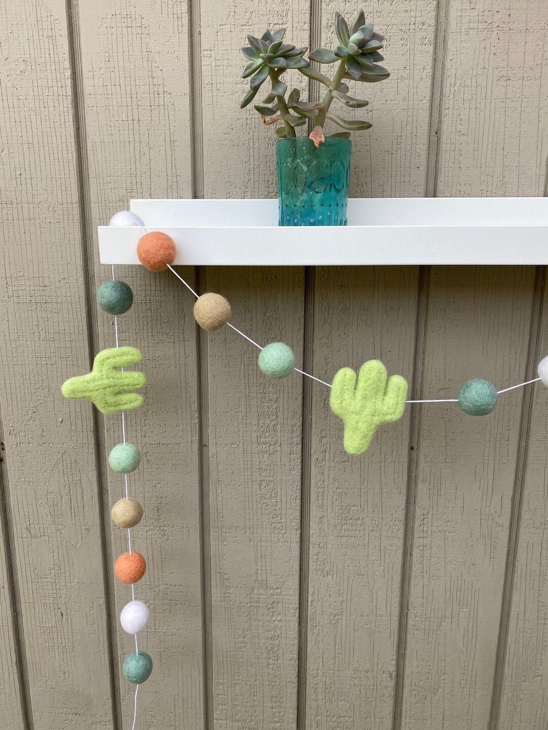 Fiesta Garland,fiesta Felt Garland,fiesta Decor,felt Cactus,felt Ball ...