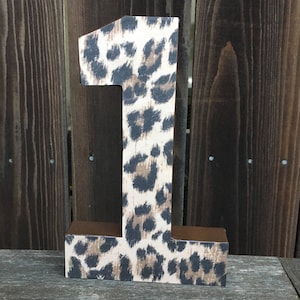 Number 1 Photo Prop,first Birthday,animal Print,cheetah,cheetah Number ...