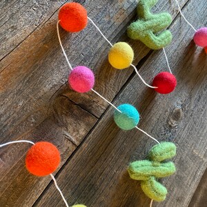 Fiesta Garland,fiesta Felt Garland,fiesta Decor,felt Cactus,felt Ball ...