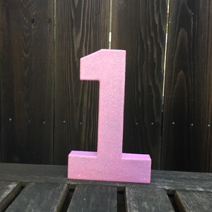 Number 1 Photo Prop, First Birthday, Pink 1, Pink, Glitter, Cake Smash ...