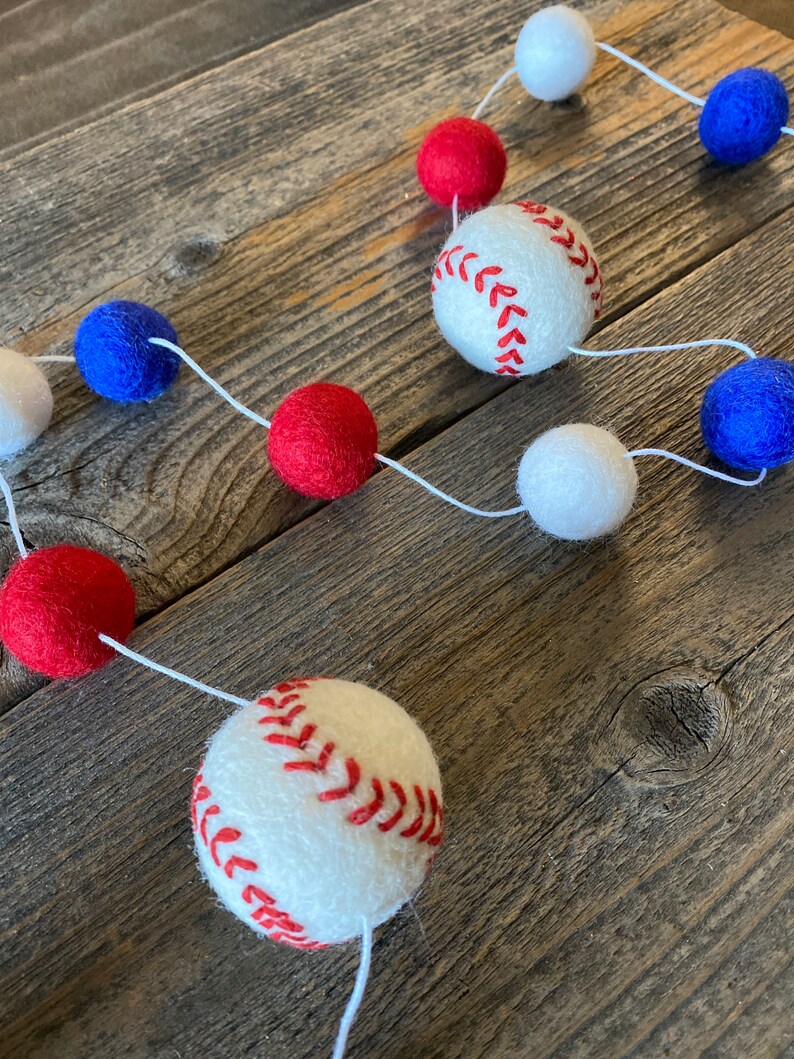 Baseball Garland,felt Ball Garland,baseball Banner,sports Decor,first ...