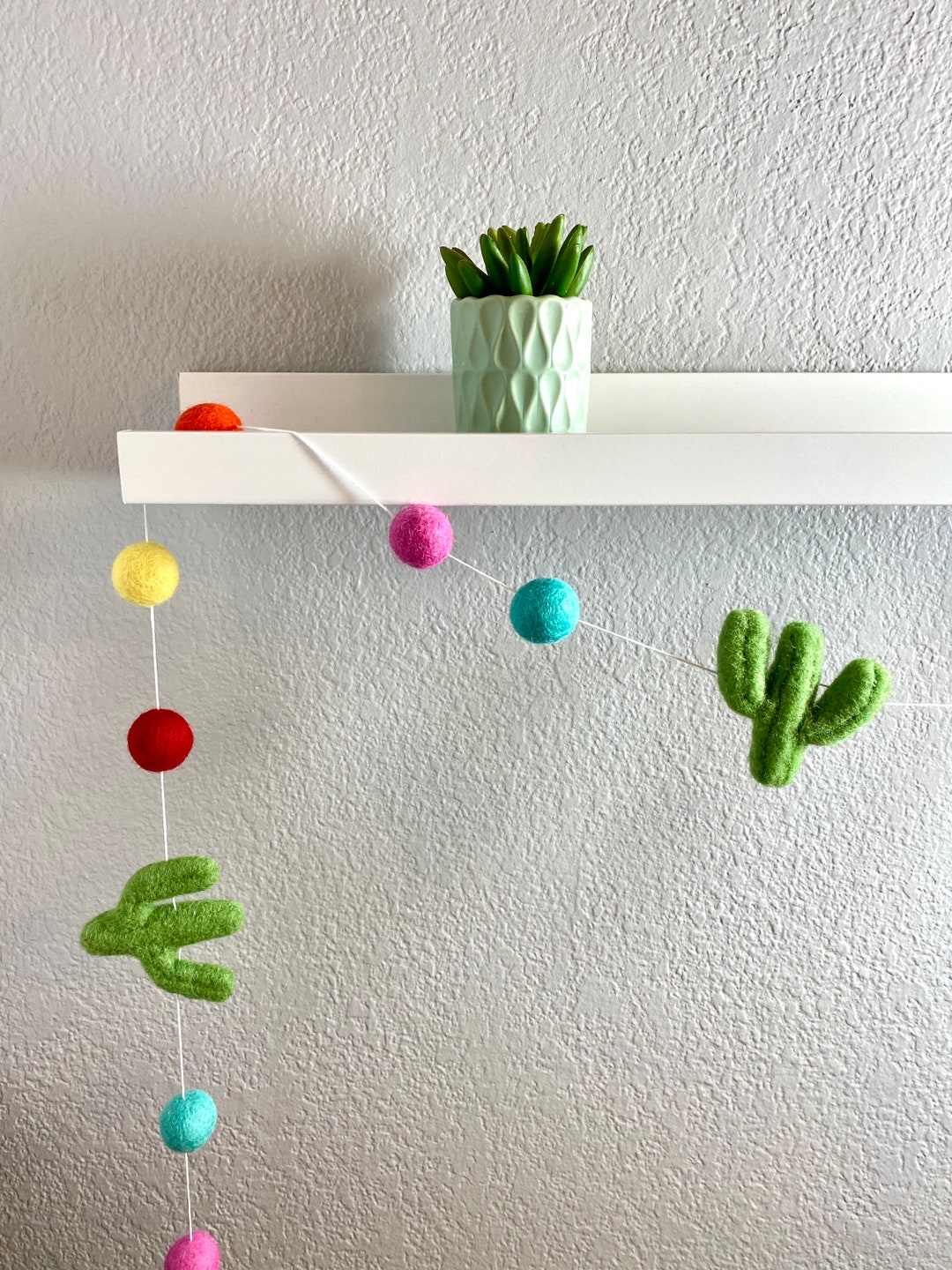 Fiesta Garland,fiesta Felt Garland,fiesta Decor,felt Cactus,felt Ball ...