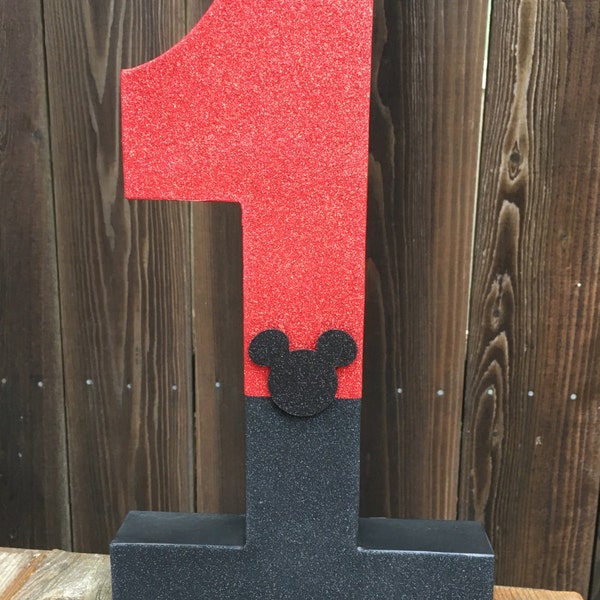 Red Mickey Mouse Number 1 - Etsy