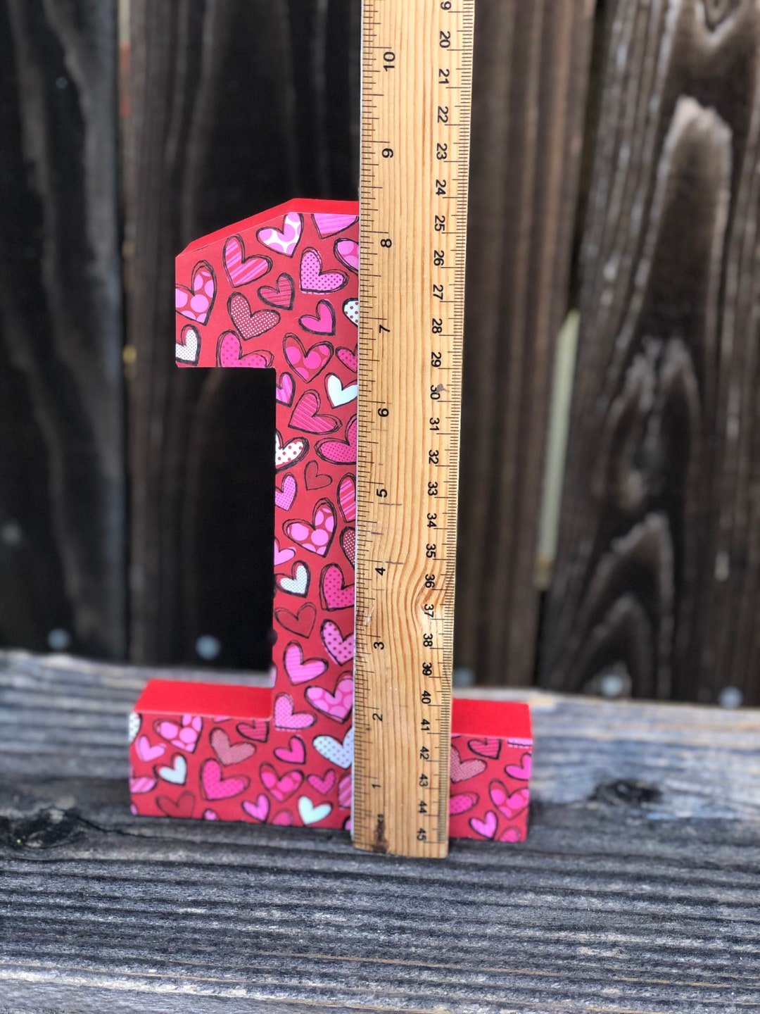Number 1 Photo Prop,first Birthday,valentines,love,hearts,red and Pink ...