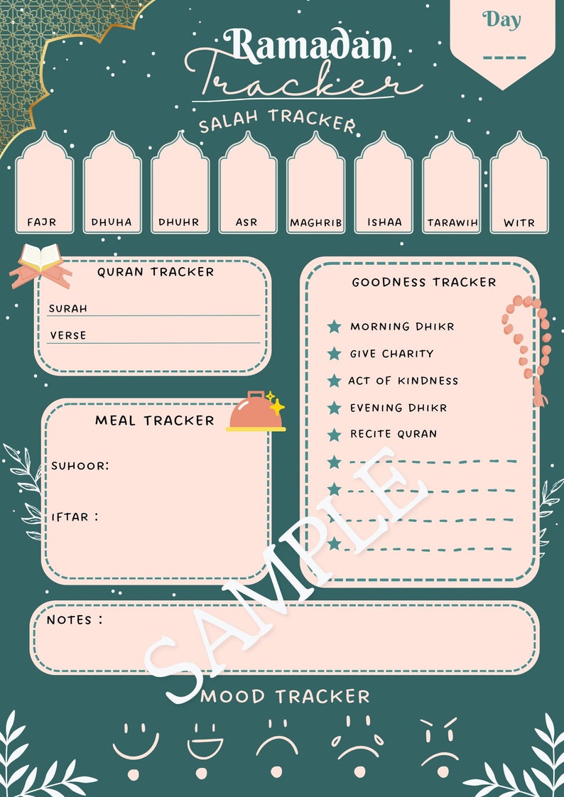 Ramadhan Ramadan Daily Planner Meals and Checklist To-do List Planning ...