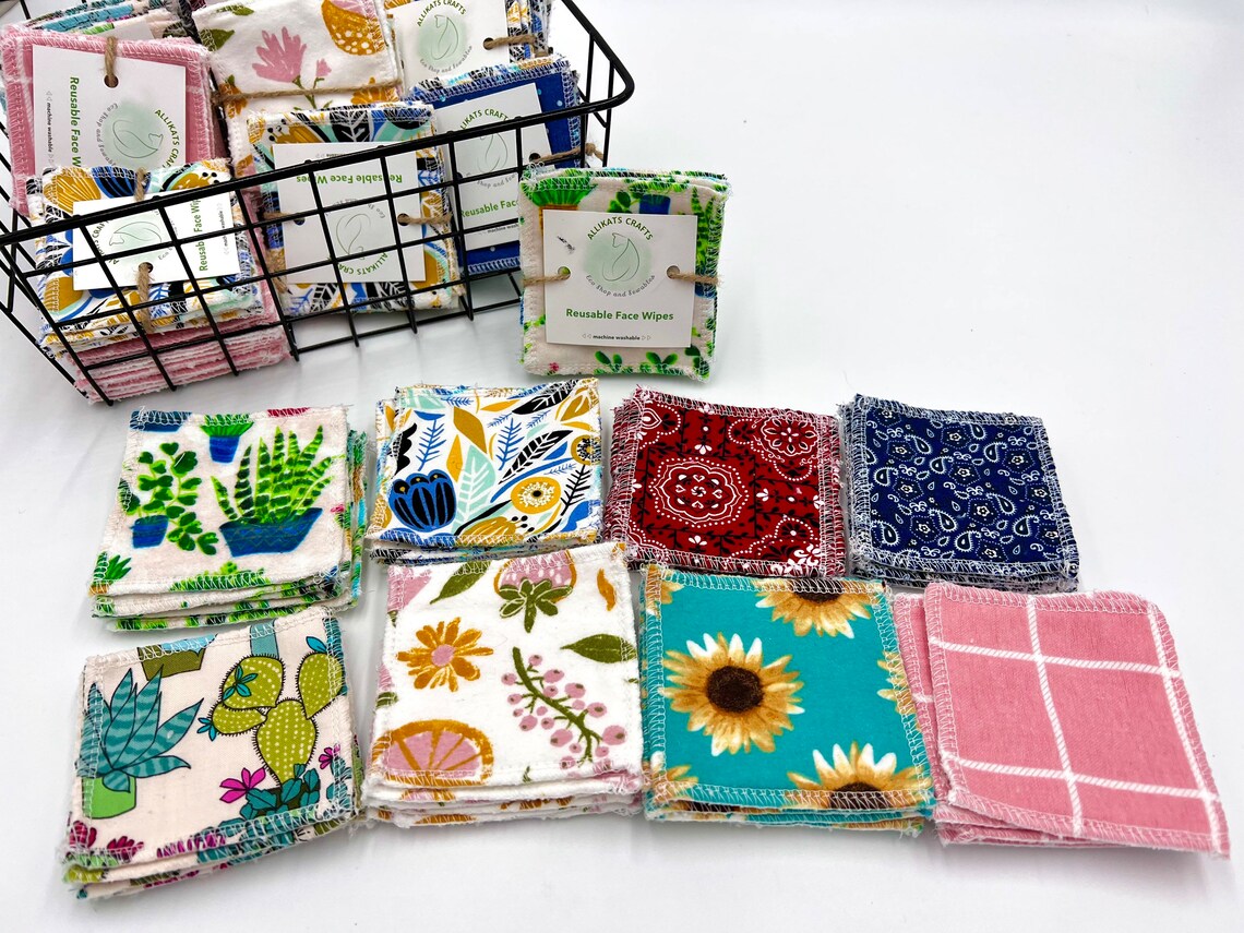 Reusable Face Wipes | Make up Remover Pads | Set of 6 - Etsy