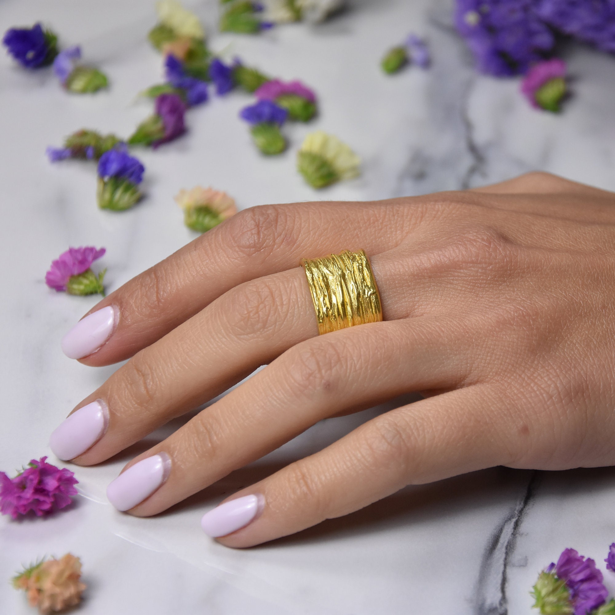 Wide Gold Band Ring