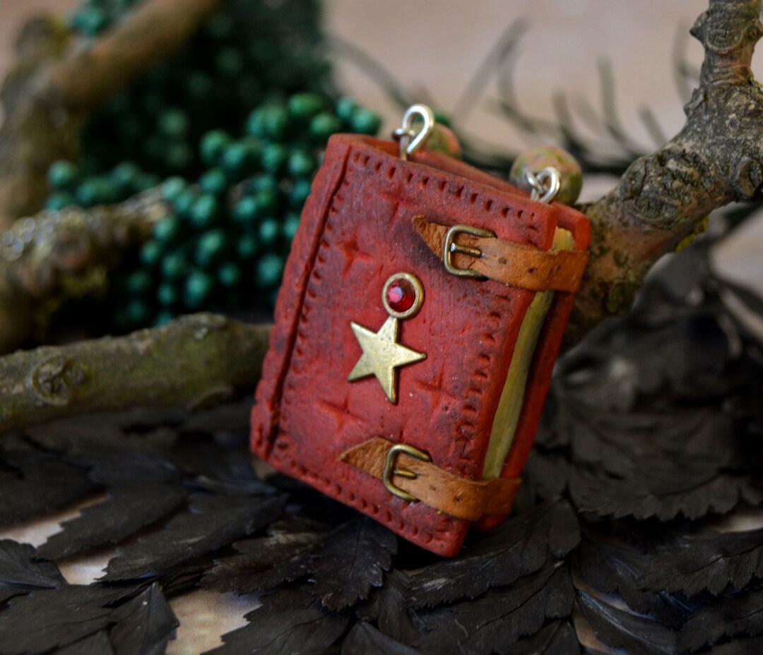 Wizards Spell Book Necklace, Magic Spell Tome Pendant, Fantasy Jewelry ...