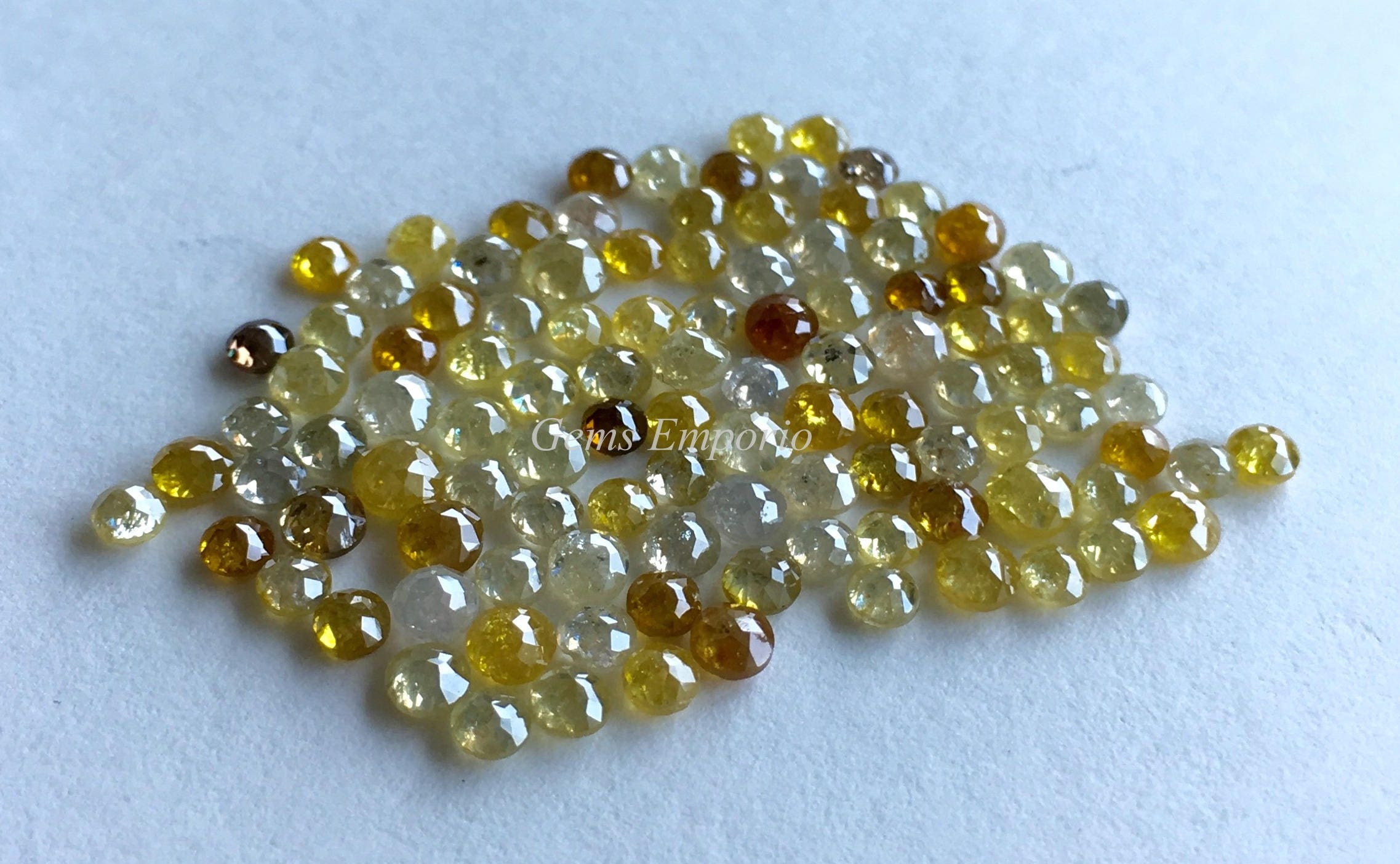 Natural Rose Cut Diamond Fancy Color Diamond Yellow Diamond - Etsy