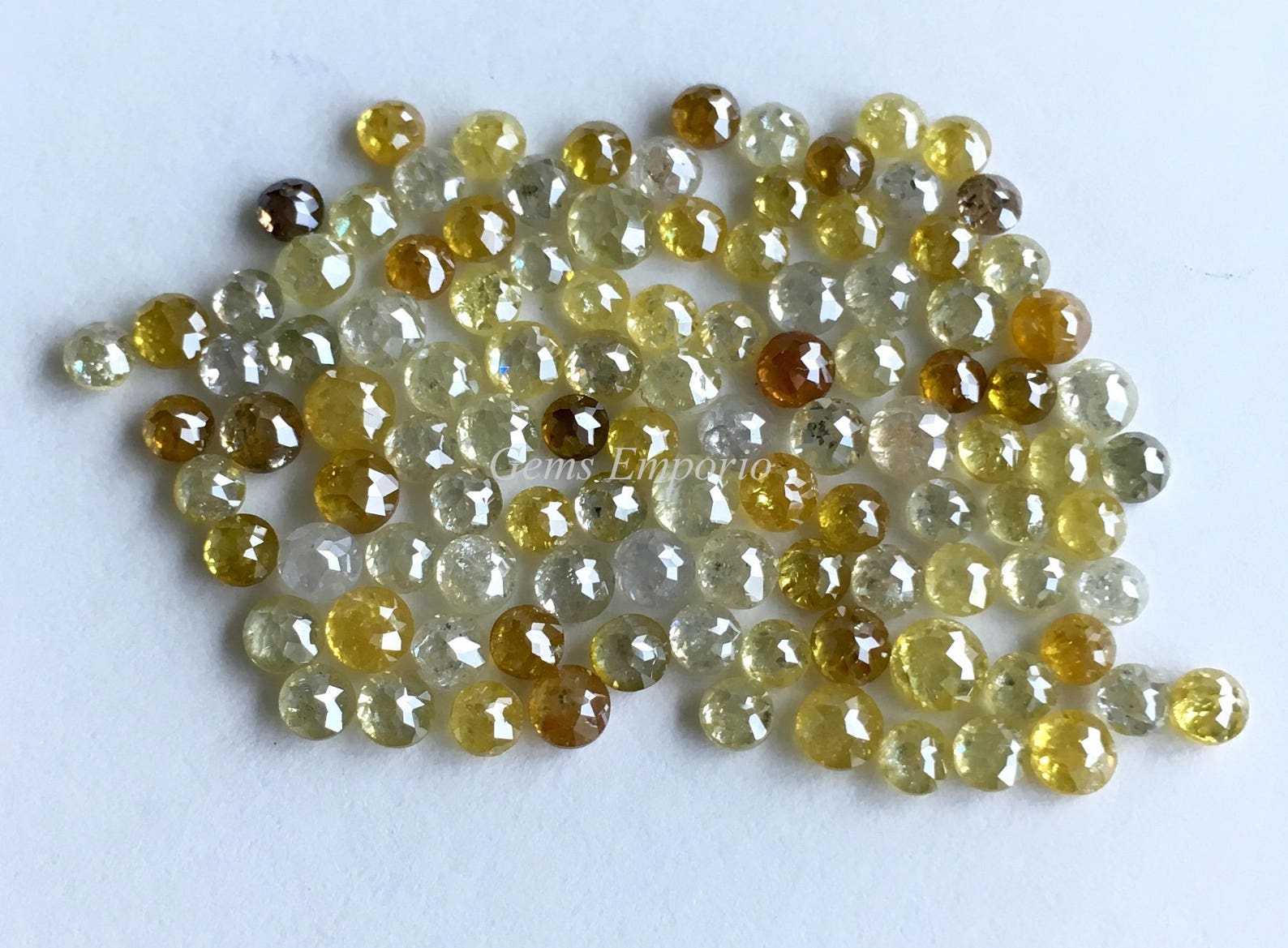 Natural Rose Cut Diamond Fancy Color Diamond Yellow Diamond - Etsy