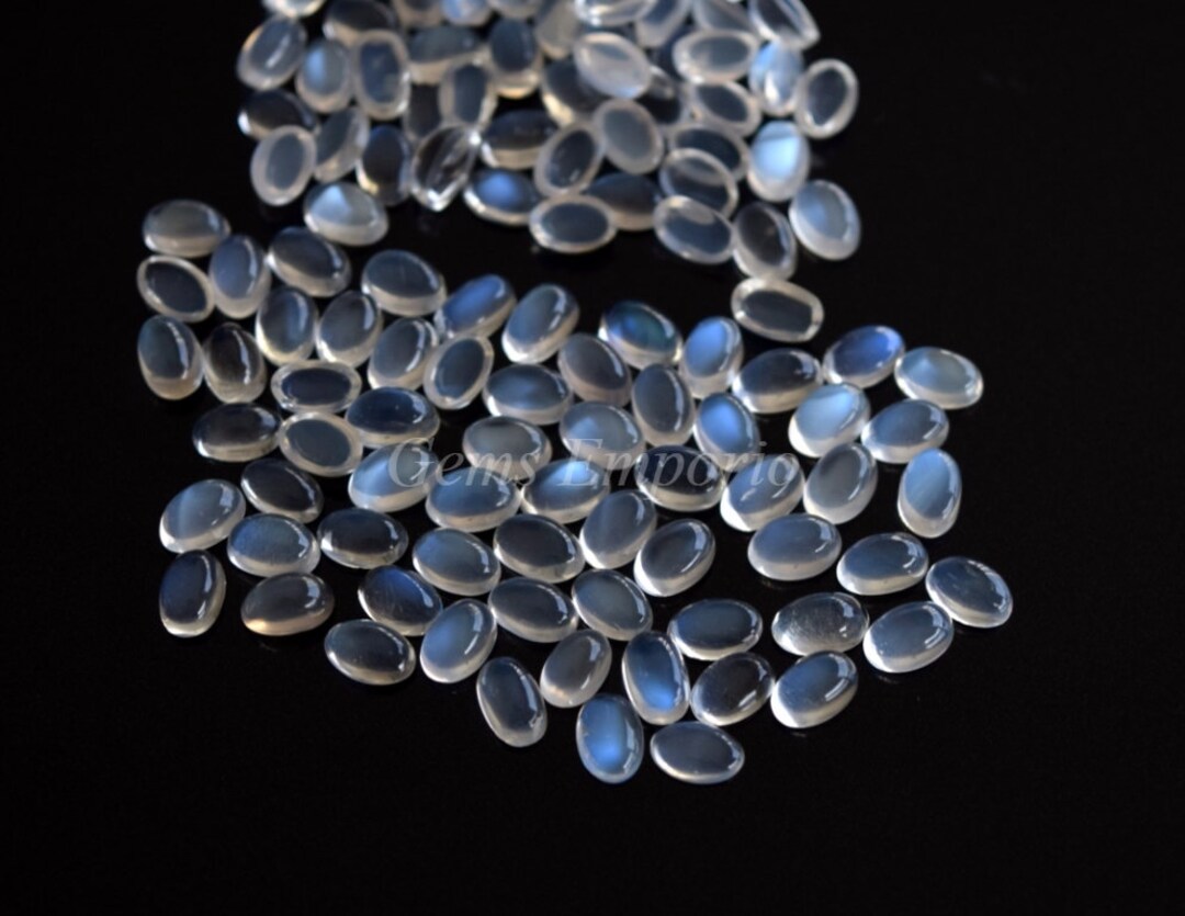 Ceylon White Moonstone 7x5, 6x4 MM Oval Cabochons / Excellent Quality ...