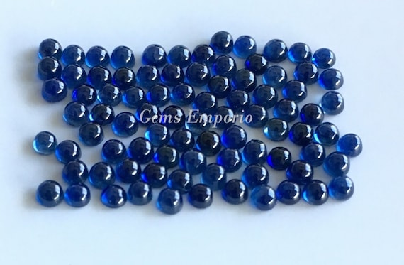 Natural Blue Sapphire Round Cabochons Size 2 Mm. Dark Blue | Etsy