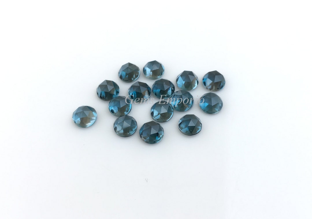 London Blue Topaz 3 Mm Rose Cut Round Cabochons, Intense Blue Color ...