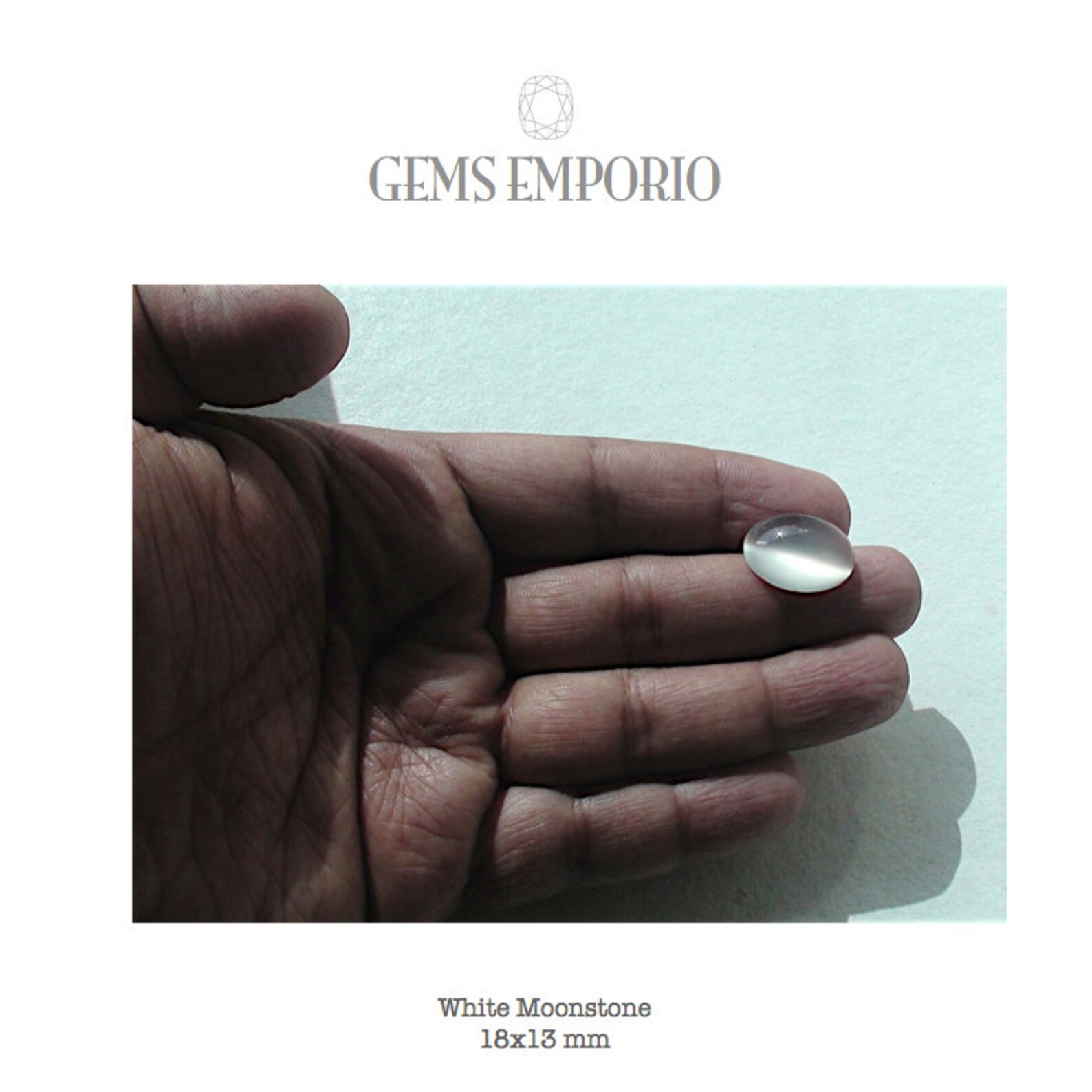 White Moonstone Transparent Material With Cats Eye on Top. Size 18x13 ...