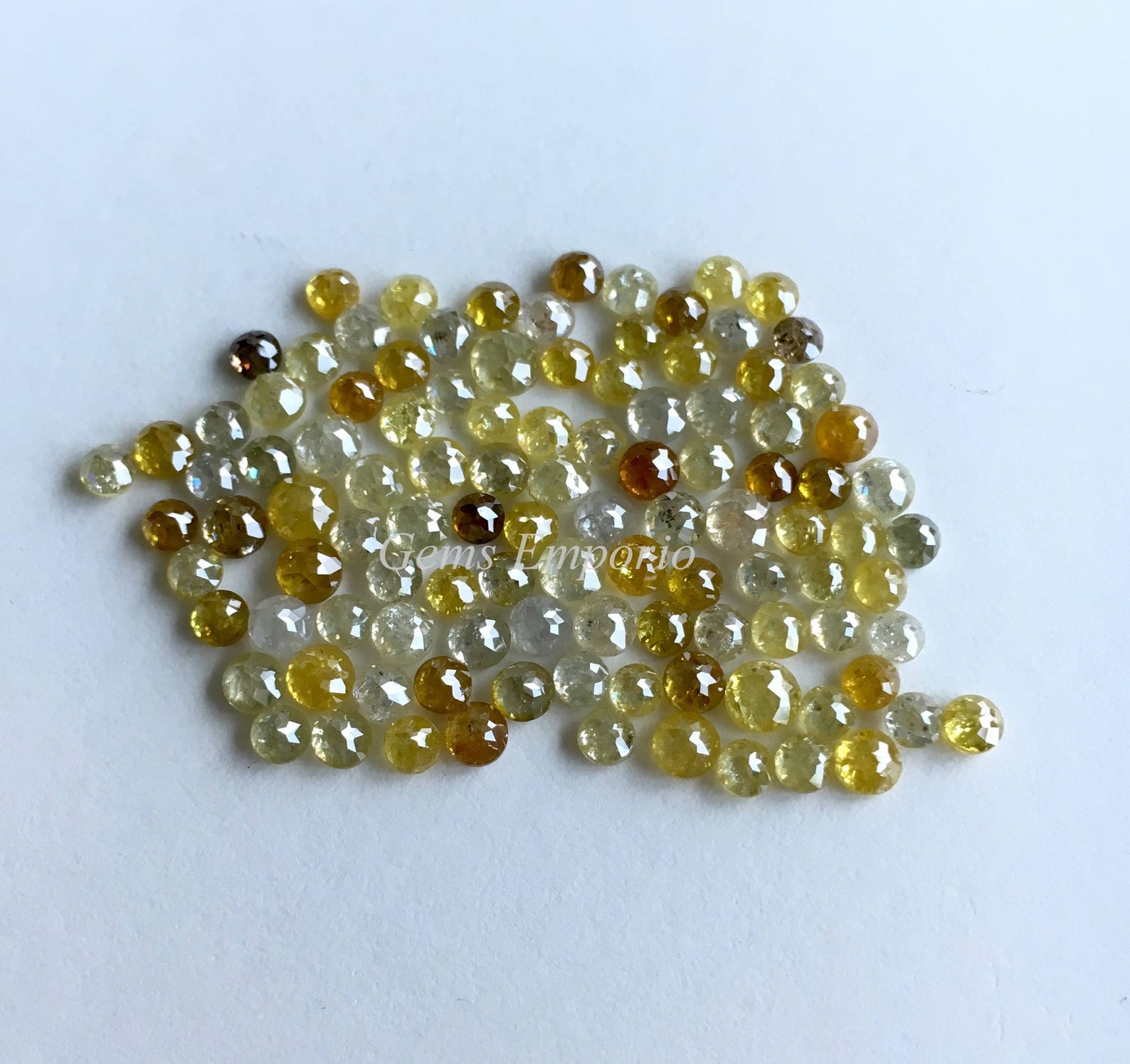 Natural Rose Cut Diamond Fancy Color Diamond Yellow Diamond - Etsy