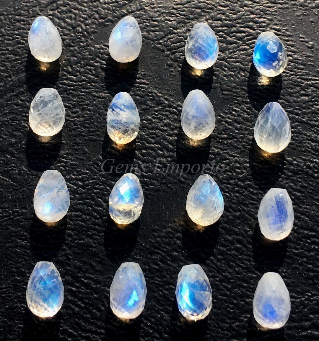 Rainbow Moonstone Faceted Teardrops, Size 6x4 Mm, Top Half Drilled ...