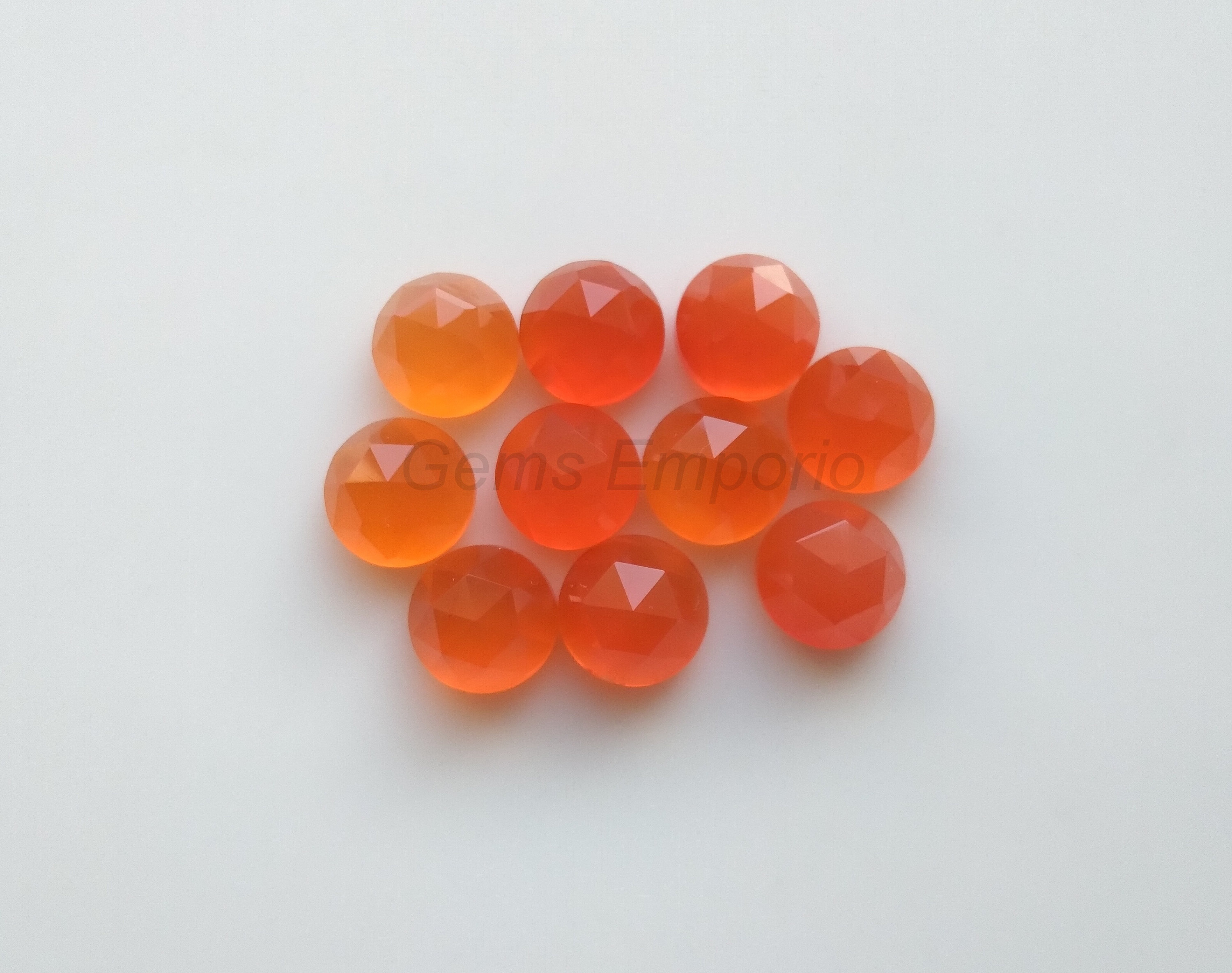 Natural Carnelian Gemstone, Round Rose Cut Cabochons, Size 4 Mm, 5 Mm ...