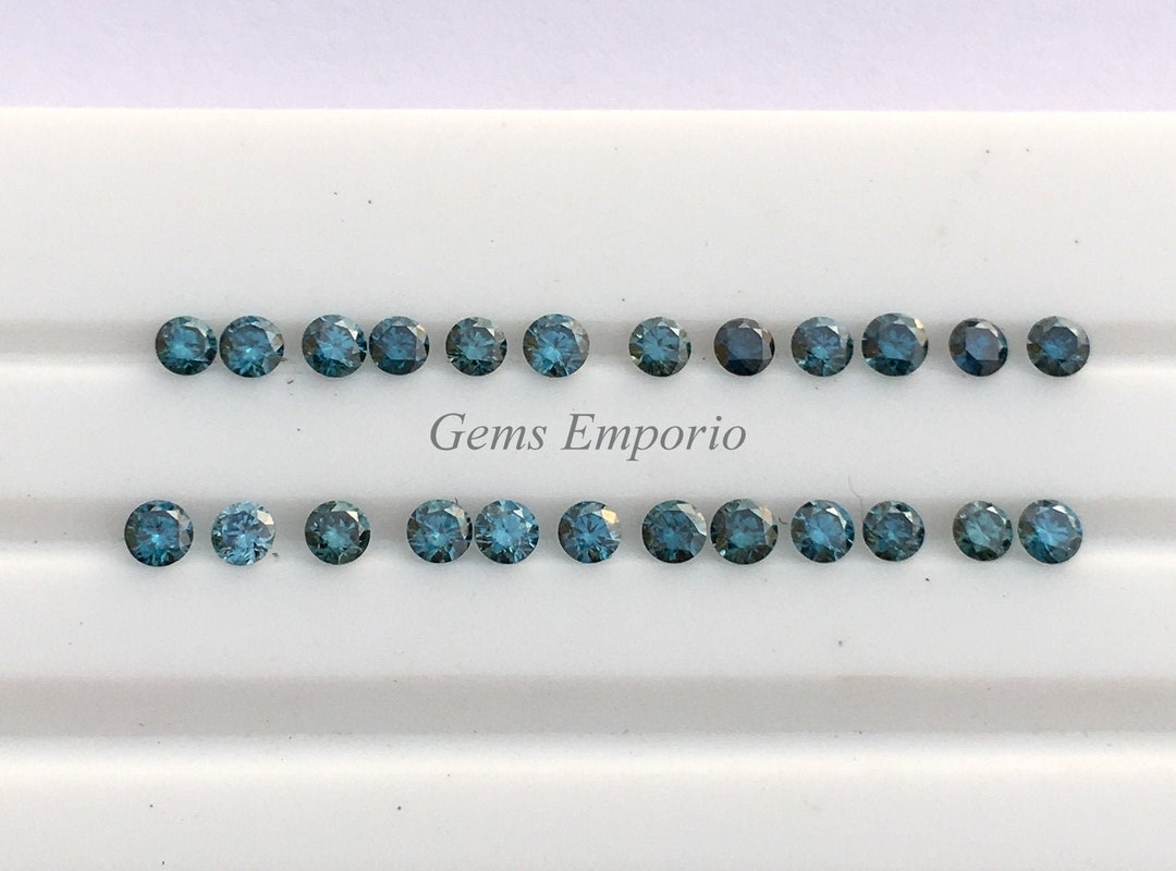 Blue Diamond Round Faceted, Size 1.80 Mm, Fancy Color Faceted Diamond ...