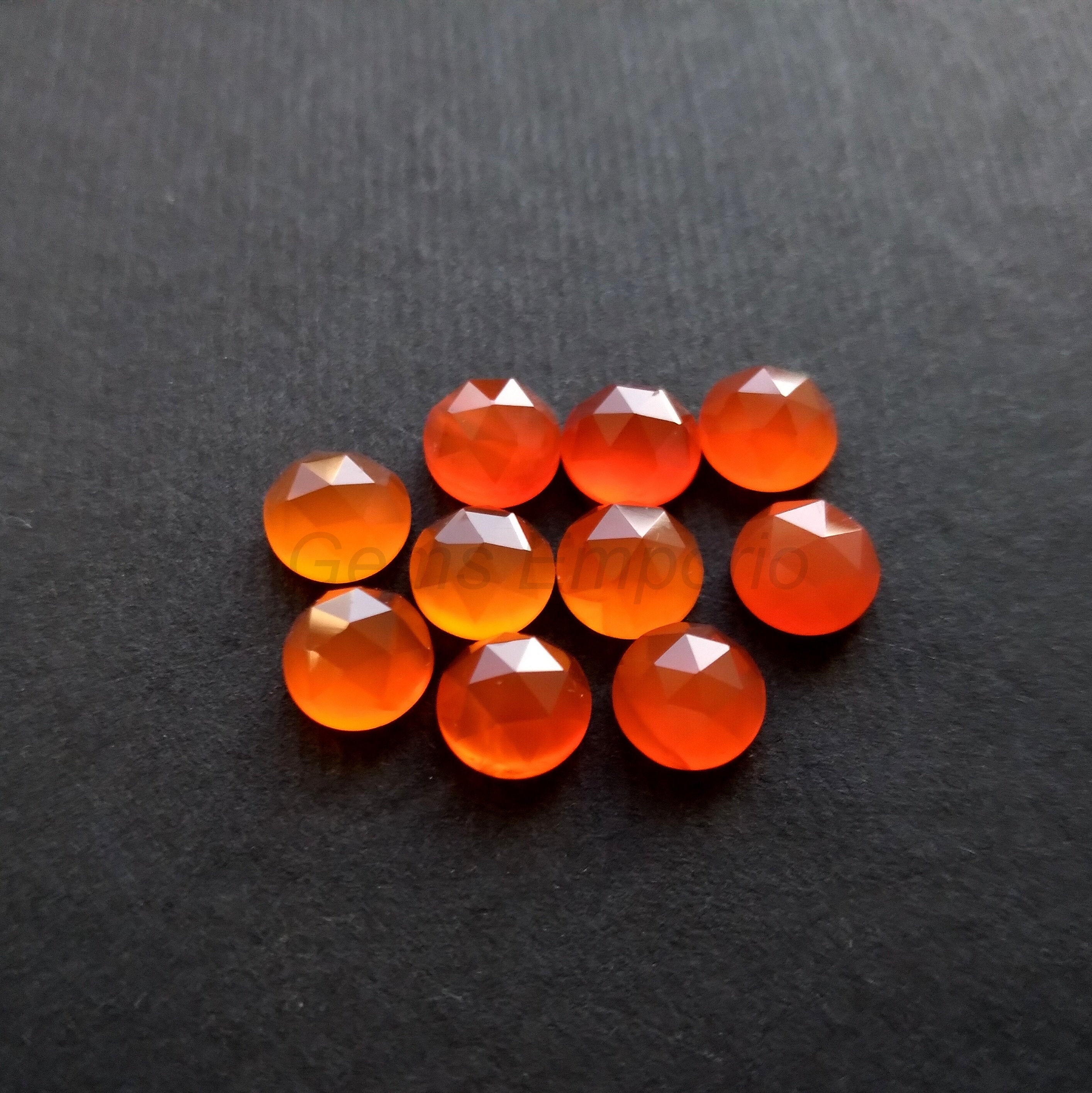 Natural Carnelian Gemstone, Round Rose Cut Cabochons, Size 4 Mm, 5 Mm ...