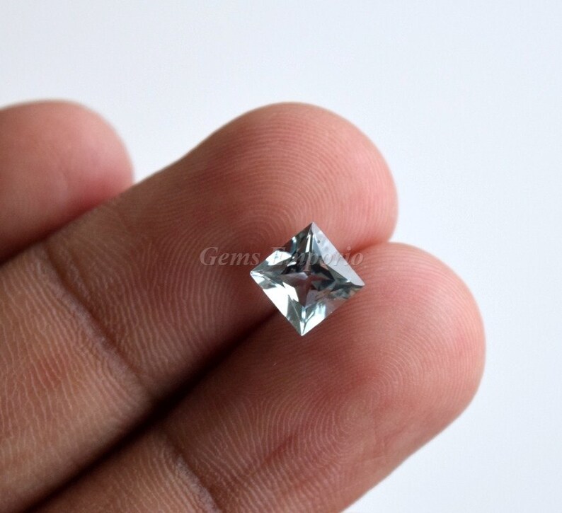 Aquamarine 6 MM Princess Cut Square, March Birthstone, Fine Quality ...