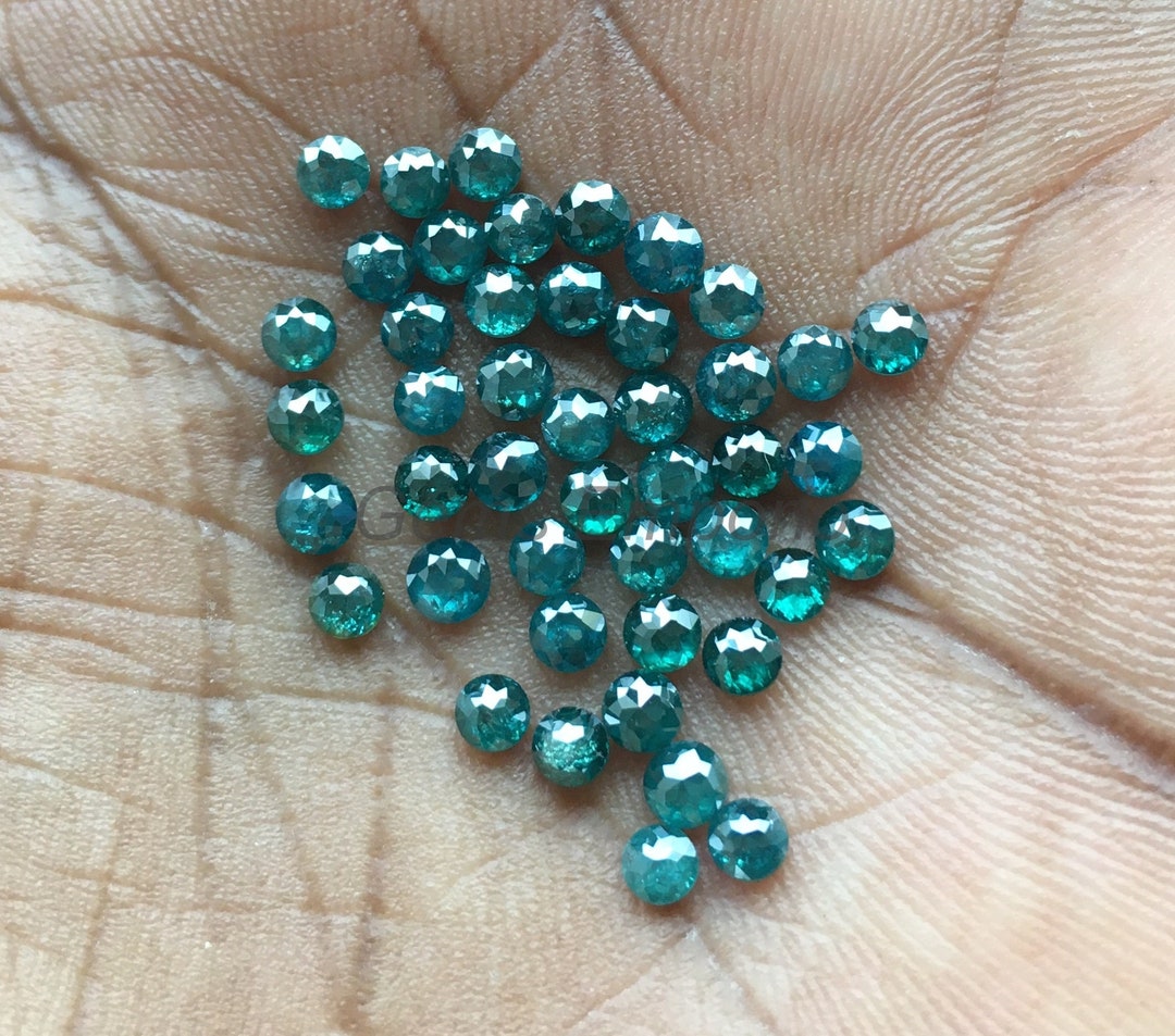 Blue Diamond Rose Cut, Size 2 Mm, 2.5 Mm, 3 Mm Round. Fancy Color ...