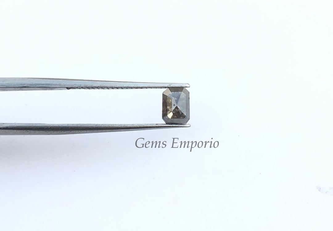 Natural Grey Diamond Octagon Shape, Size 5.7x4.4 Mm, Wt 0.73 Ct ...