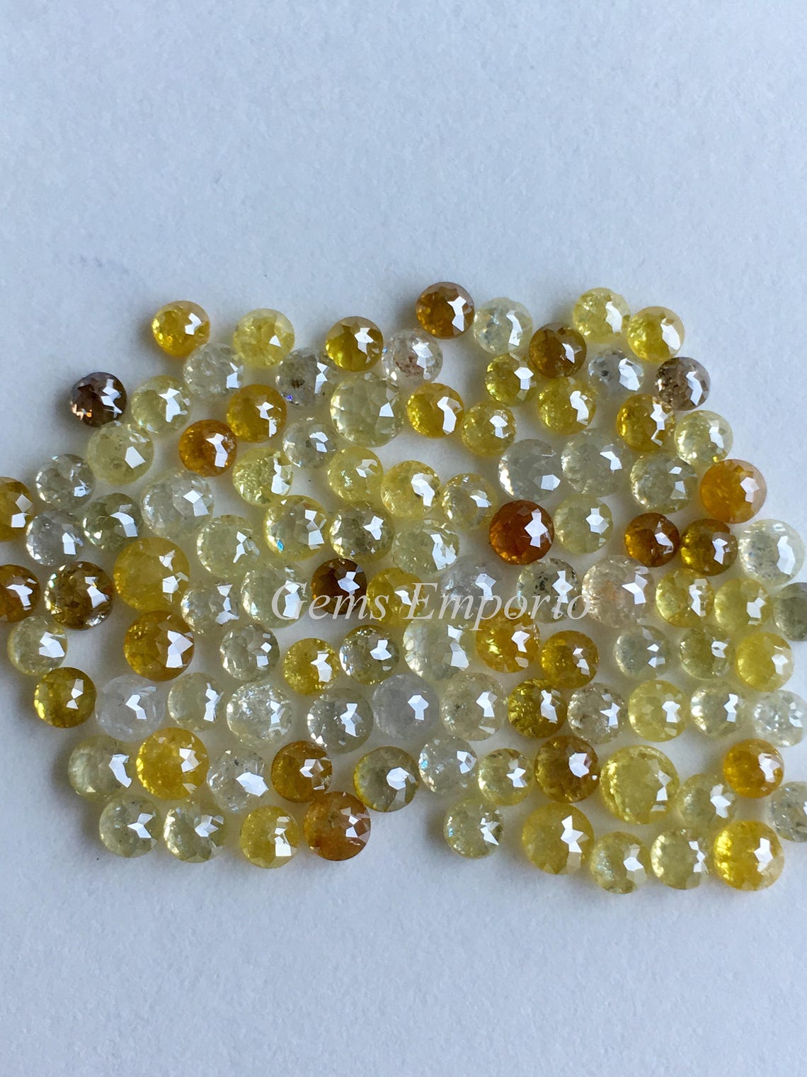 Natural Rose Cut Diamond Fancy Color Diamond Yellow Diamond - Etsy