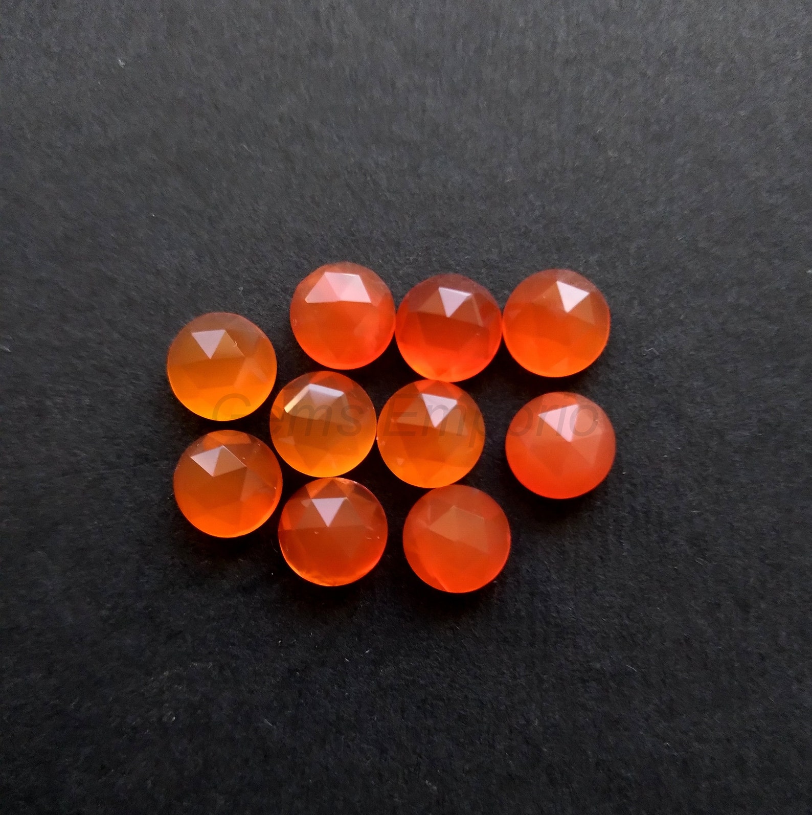 Natural Carnelian Gemstone, Round Rose Cut Cabochons, Size 4 Mm, 5 Mm ...