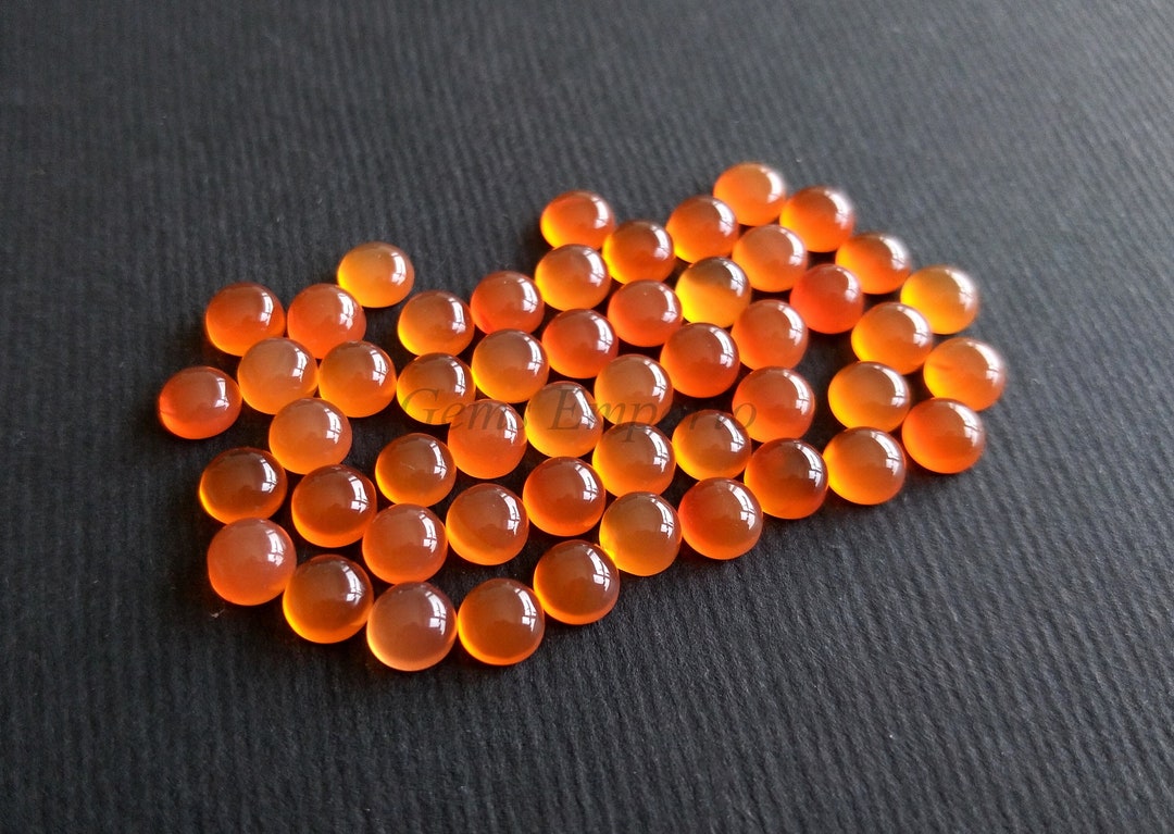 Natural Carnelian Gemstone, Round Cabochons, Size 2 Mm, 3 Mm, Excellent ...