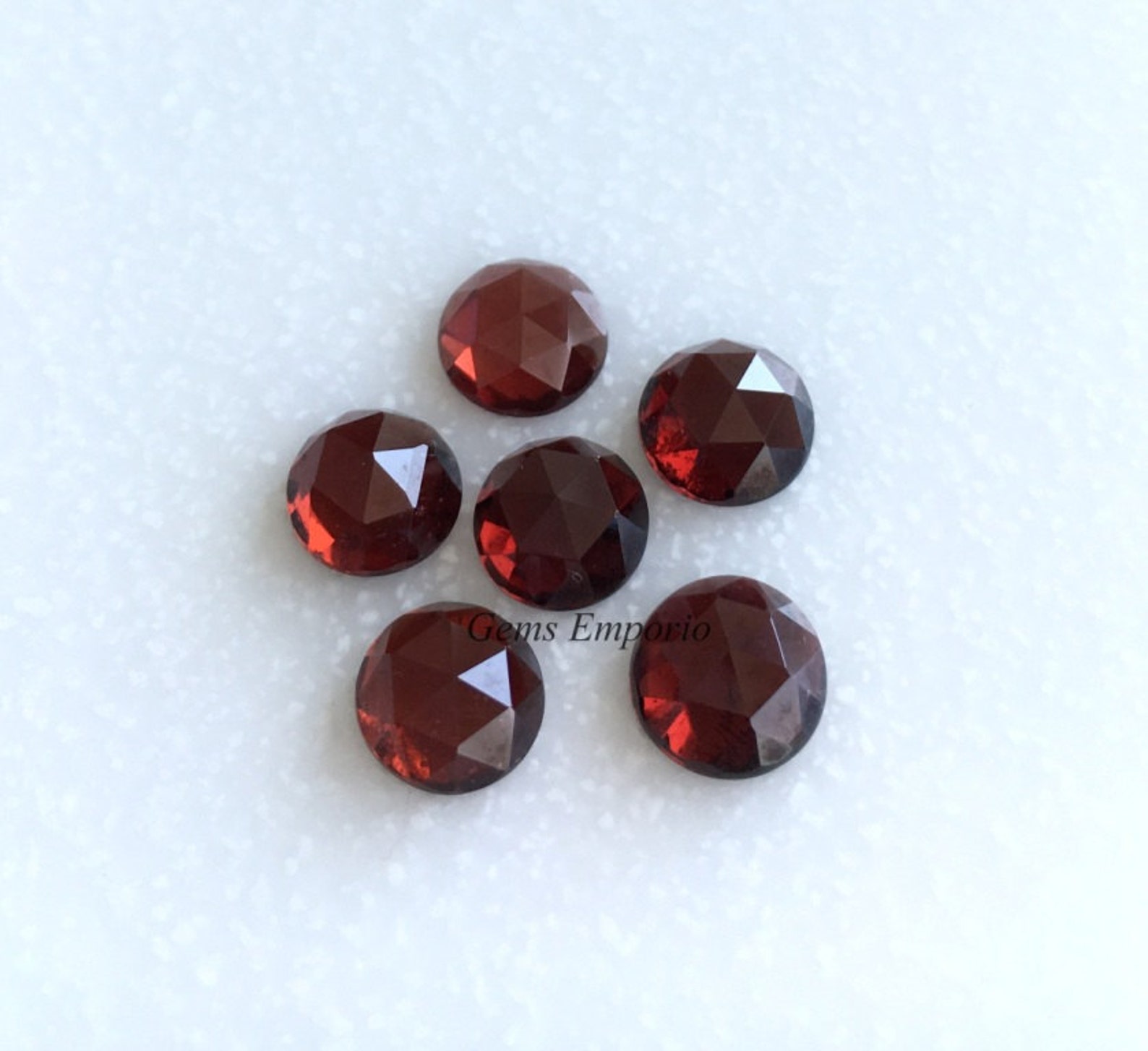 Red Garnet 7 MM Round Rose Cut Cabochons. Garnet Faceted Cabs - Etsy