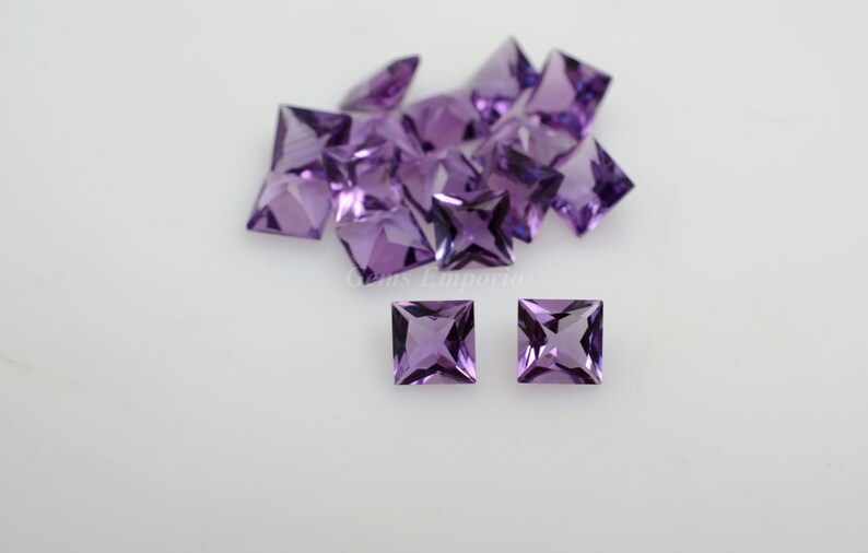 Amethyst Square 8x8 Mm, Princess Cut, Origin Brazil. Sold per Piece. - Etsy