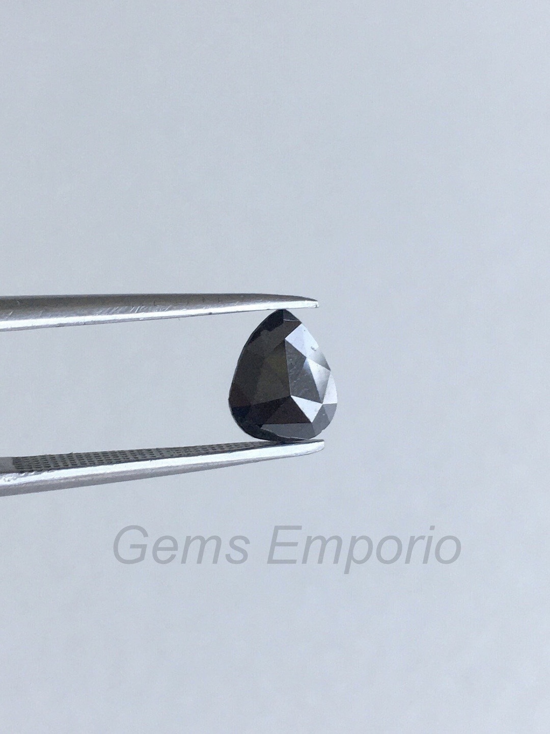 Natürliche dunkelgraue Diamant Rose Cut Birne, Salz Pfeffer Diamant ...