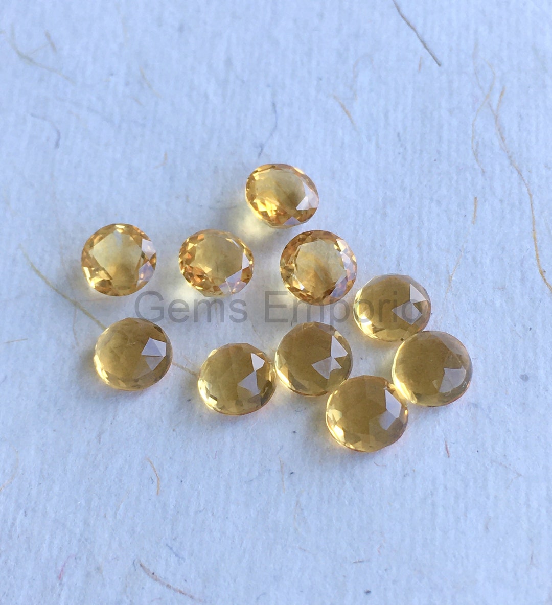 Citrine 3 MM, 4 MM, 5 MM Round Rose Cut Cabochons. Yellow Citrine ...